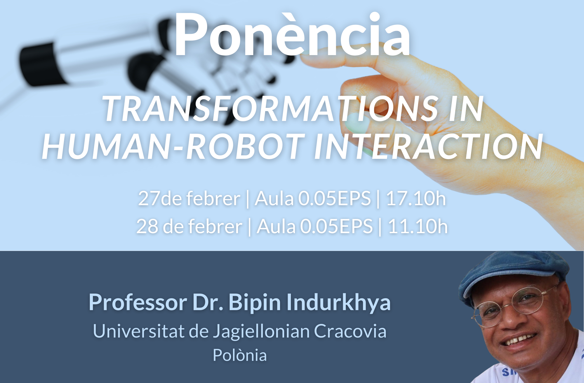 Ponència. "Transformations in Human-Robot Interaction"