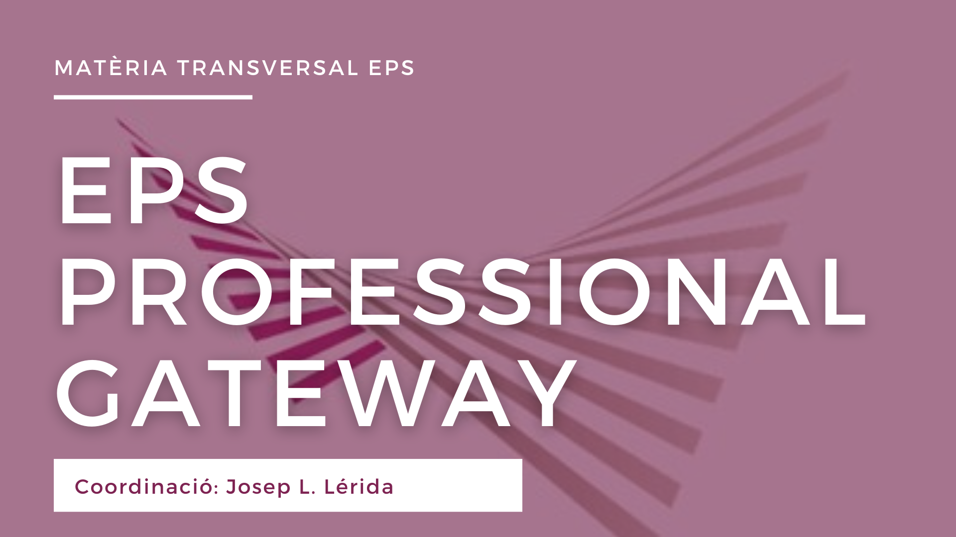 Matrícula oberta a la Matèria Transversal EPS: "EPS Professional Gateway"